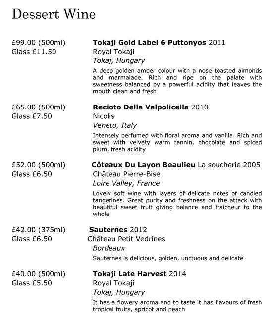 Menu at Babylon Restaurant, London, Kensington Roof Gardens