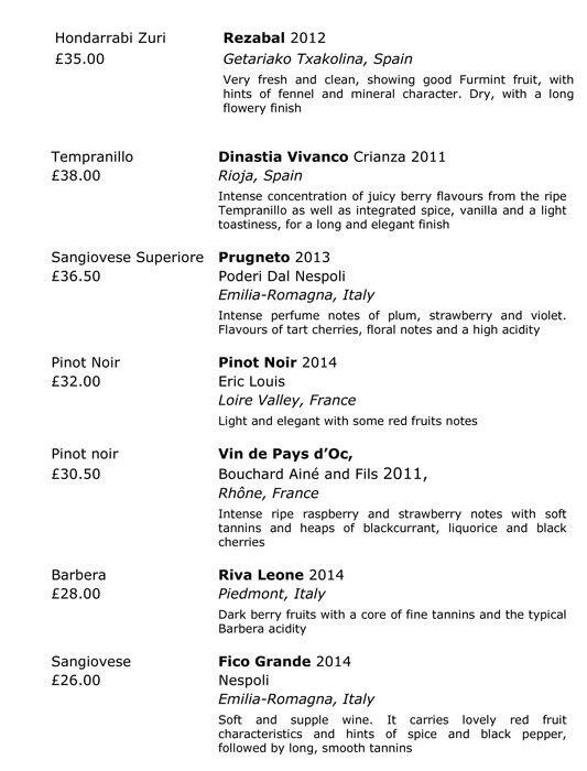 Menu at Babylon Restaurant, London, Kensington Roof Gardens