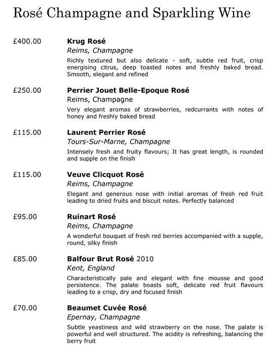 Menu at Babylon Restaurant, London, Kensington Roof Gardens