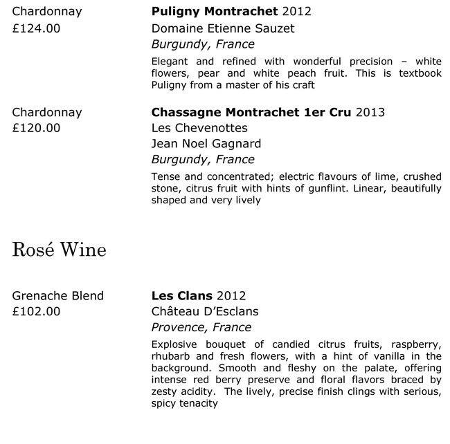 Menu at Babylon Restaurant, London, Kensington Roof Gardens