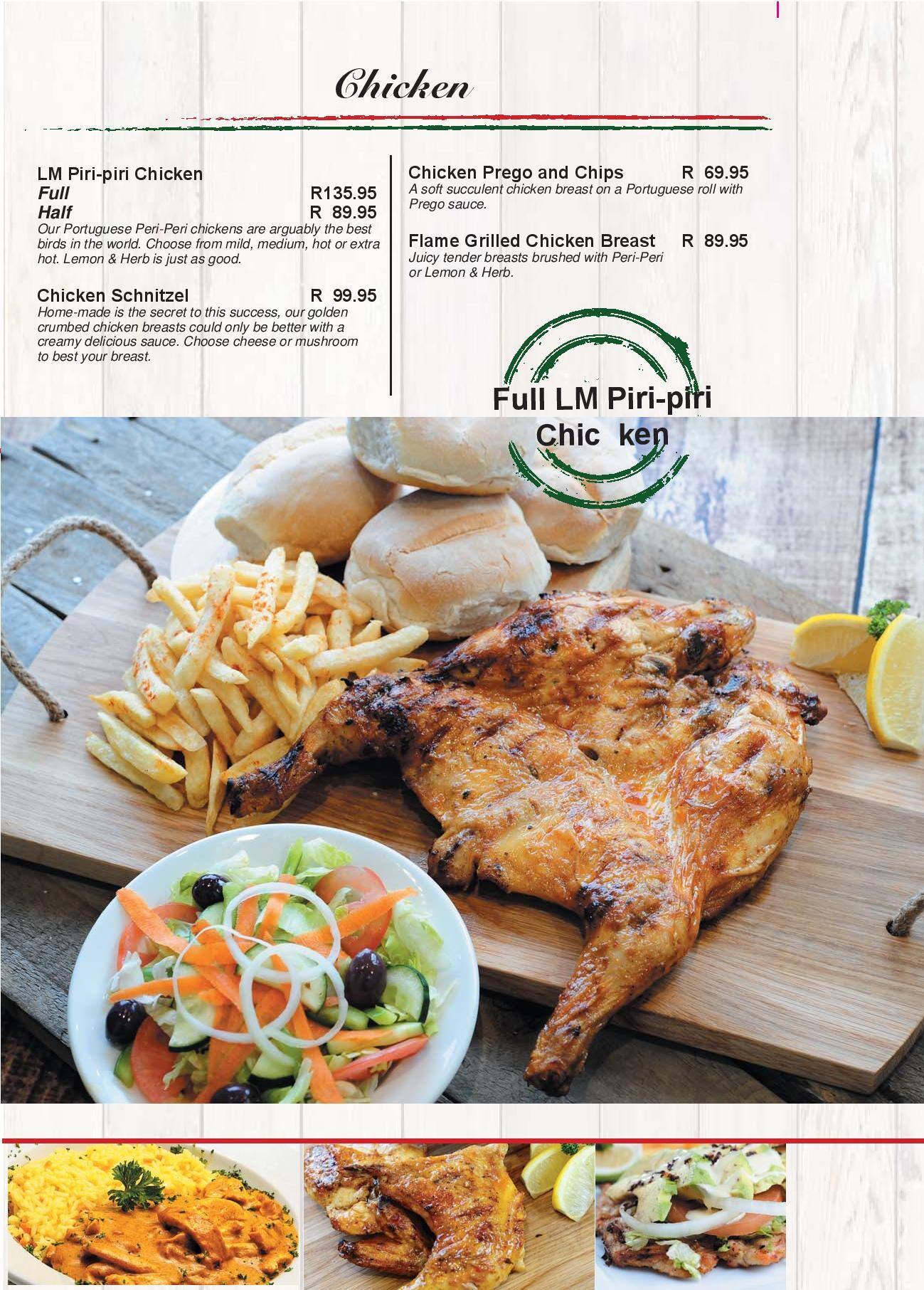 Menu at Calisto's Portuguese Restaurant Rosebank, Johannesburg