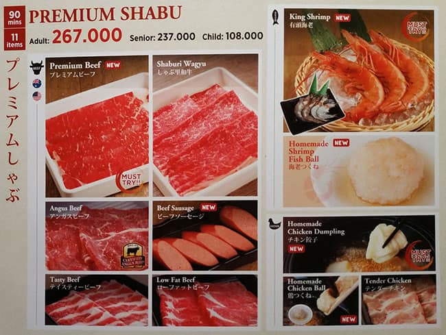 Menu at Shabu-Shabu Shaburi, Bekasi Regency