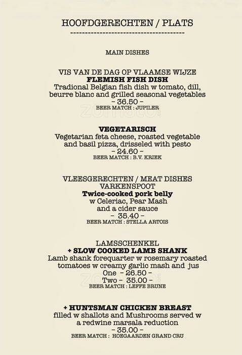 Menu at Belgian Beer Cafe Torenhof, Christchurch, 20 Durham St S