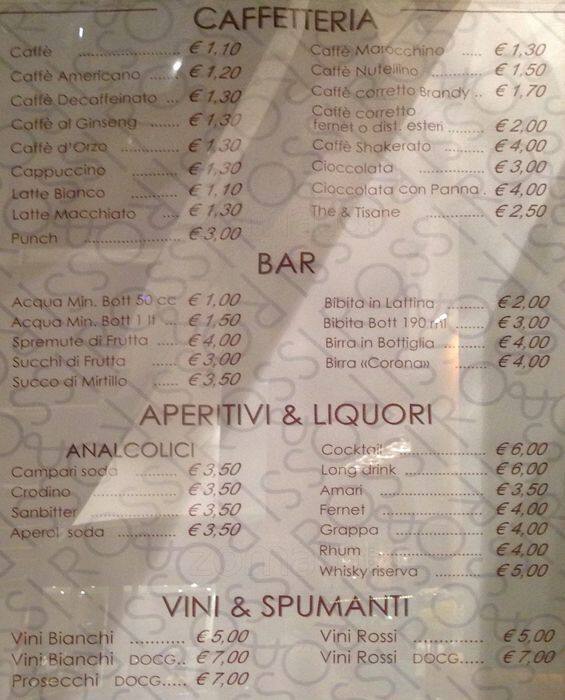 Menu da Rossi&Rossi pasticceria, Milano