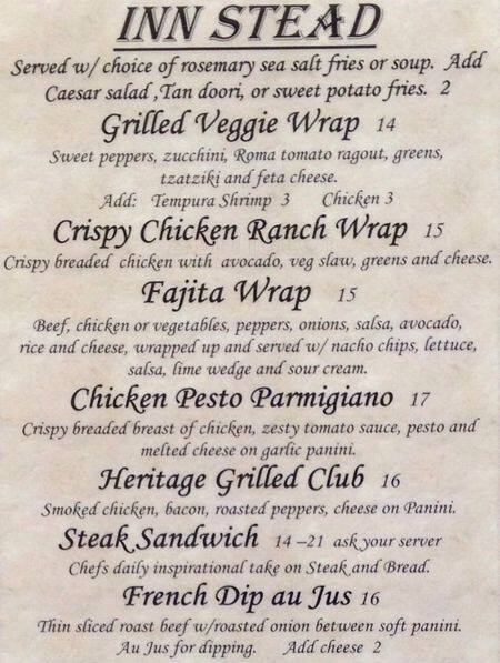 Menu at Generations Inn pub & bar, Carleton Place