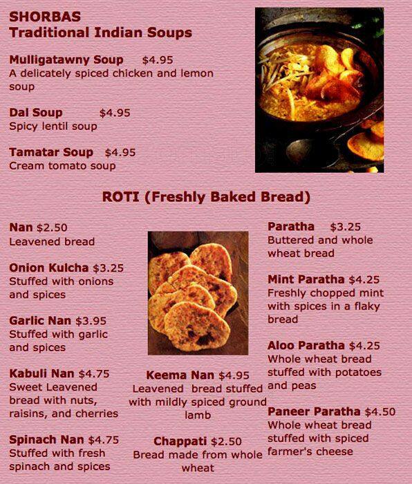 Menu at Gaylord restaurant, San Francisco, 1 Clay St