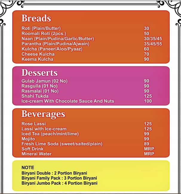 Menu at Biryani Art, Gurugram, Shop 28