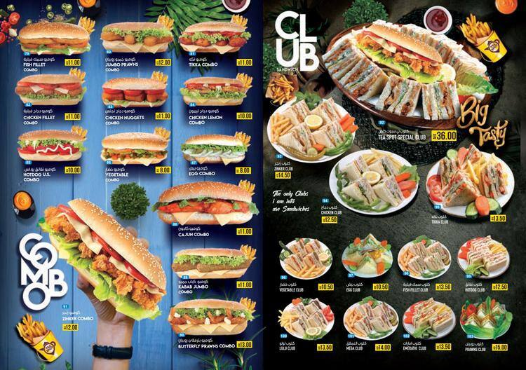 Menu of Top Tea Spot, Mankhool, Dubai