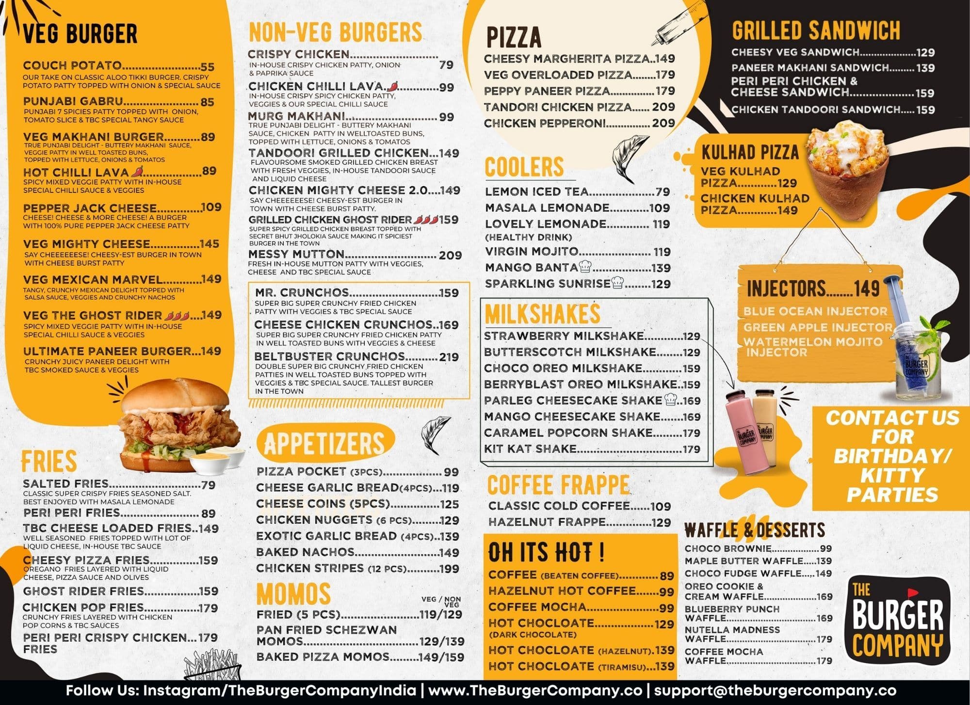 Menu at THE BURGER COMPANY, Rajkot, plot 366