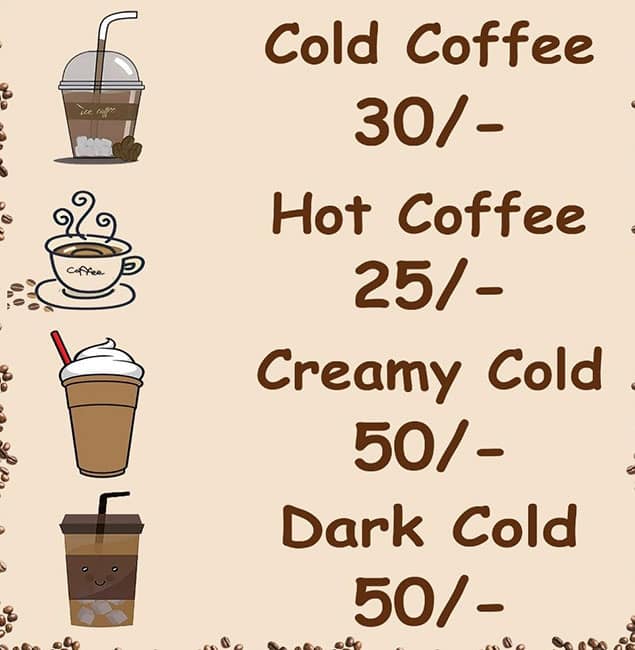 Menu of Coffee Bees, Mumbra, Thane