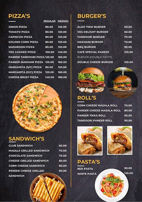 Menu of NB Cafe, Law College Road, Pune