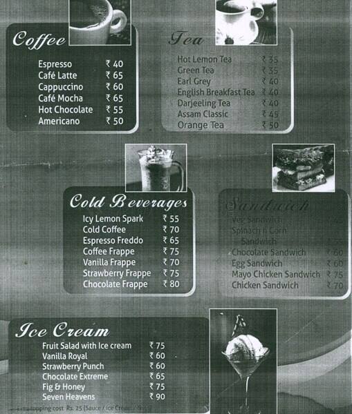 Menu at Orange Cafe, Bengaluru, Near State Bank of Mysore