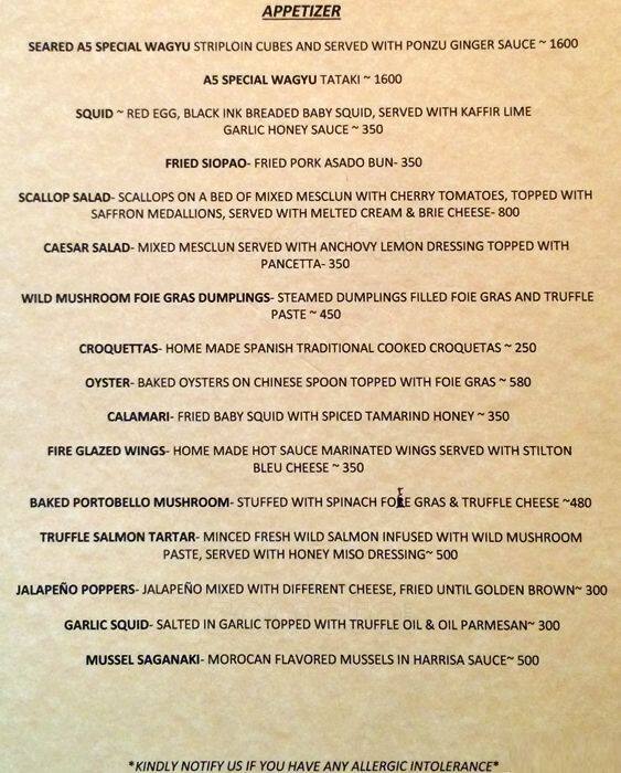 Carta de parrilla Prime 101, Makati