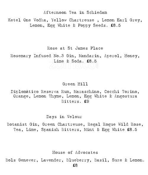 Menu at The Devil's Advocate pub & bar, Edinburgh