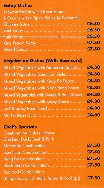 Menu at Amber restaurant, Glasgow, 130-132 Byres Rd