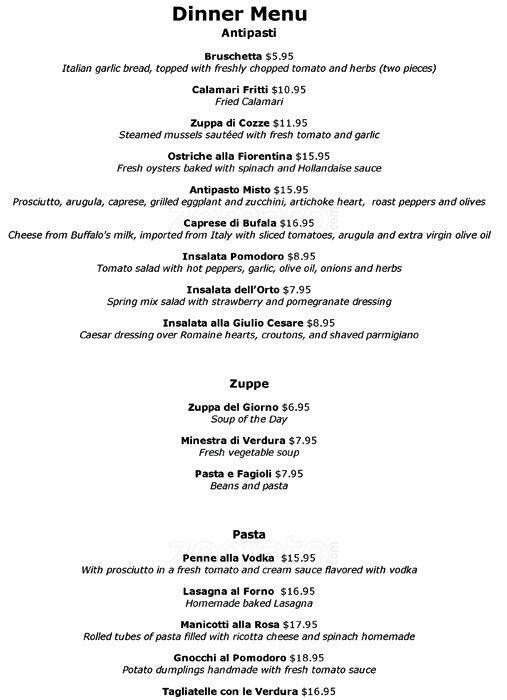 Menu at Rosa's Place Ristorante and Banquets restaurant, Vaughan ...