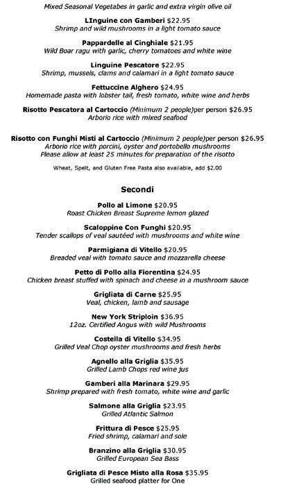 Menu at Rosa's Place Ristorante and Banquets restaurant, Vaughan ...