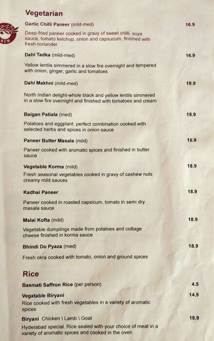 Menu at Blu Ginger restaurant, Castle Hill, 6-14 Castle St