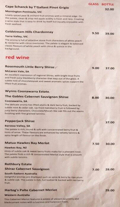 Menu at Blu Ginger restaurant, Castle Hill, 6-14 Castle St