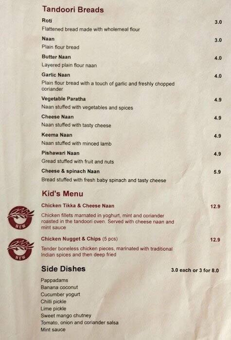 Menu at Blu Ginger restaurant, Castle Hill, 6-14 Castle St