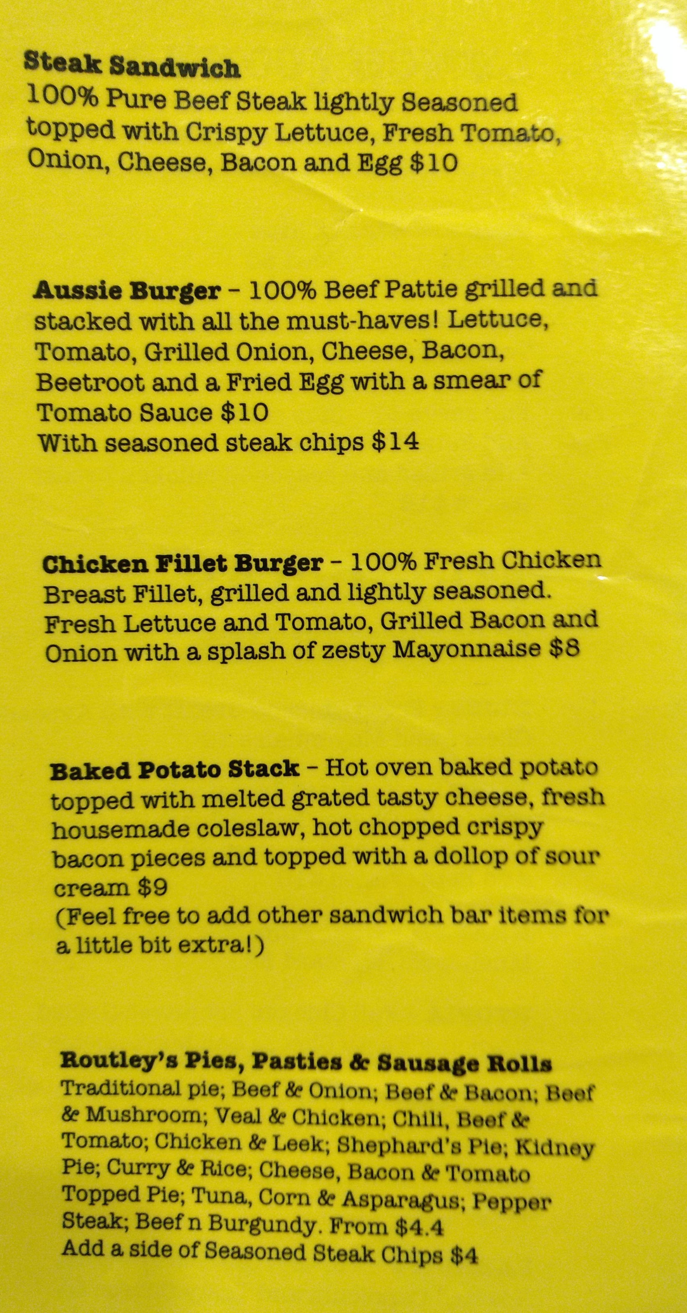 Menu at Salt n Pepa Cafe, Altona