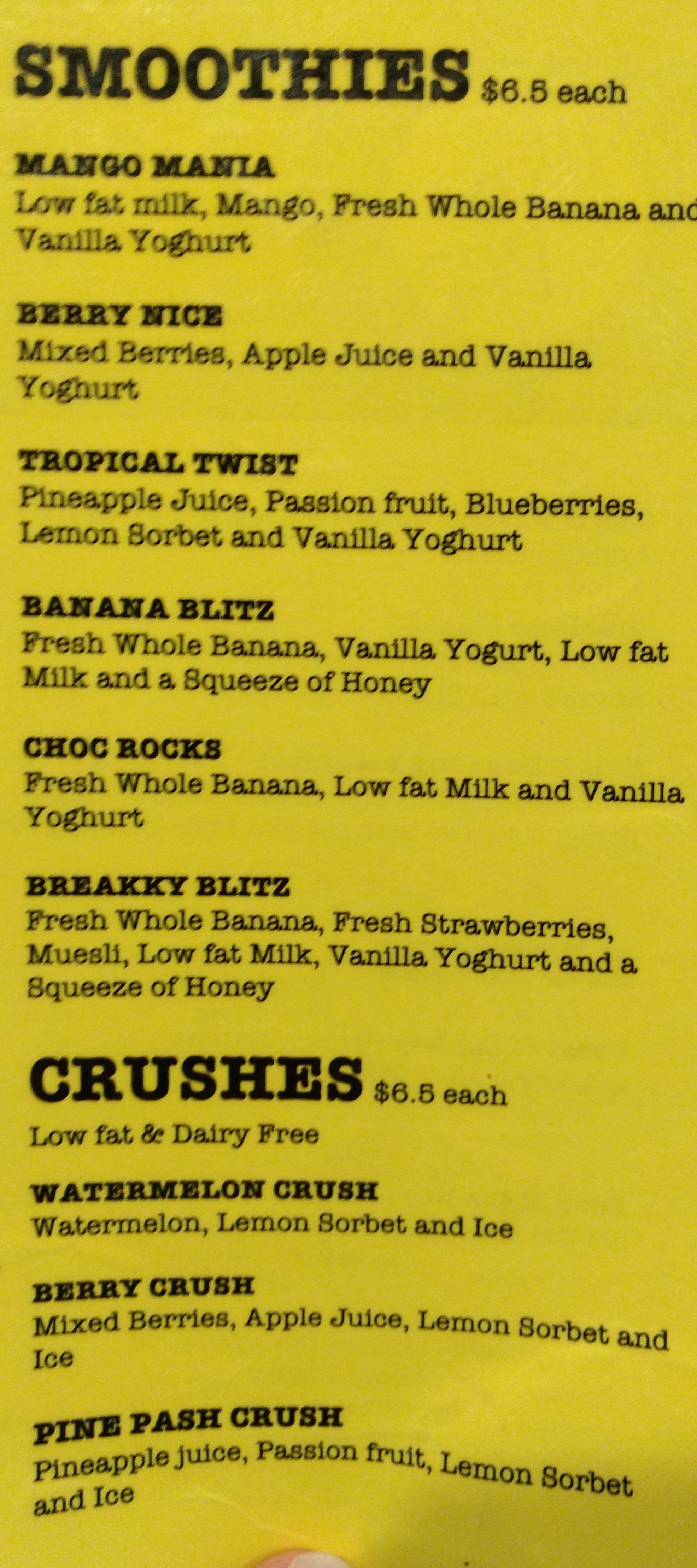 Menu at Salt n Pepa Cafe, Altona