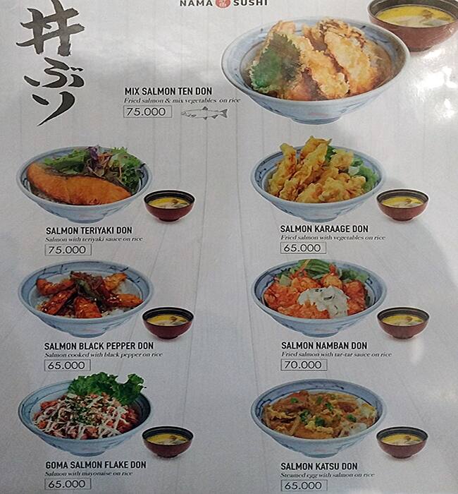 Menu at Nama Sushi by Sushi Masa restaurant, Tangerang