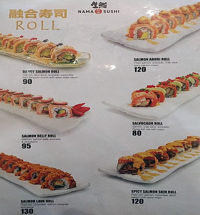 Menu at Nama Sushi by Sushi Masa restaurant, Tangerang