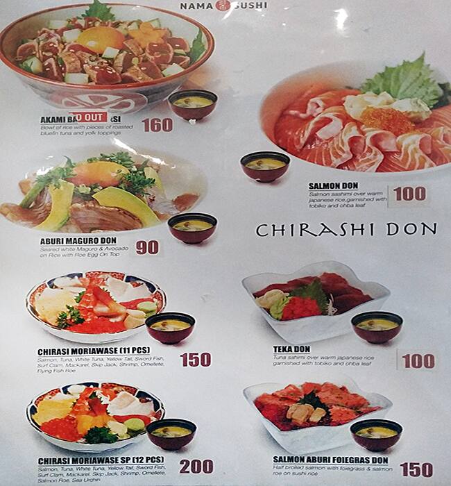 Menu at Nama Sushi by Sushi Masa restaurant, Tangerang
