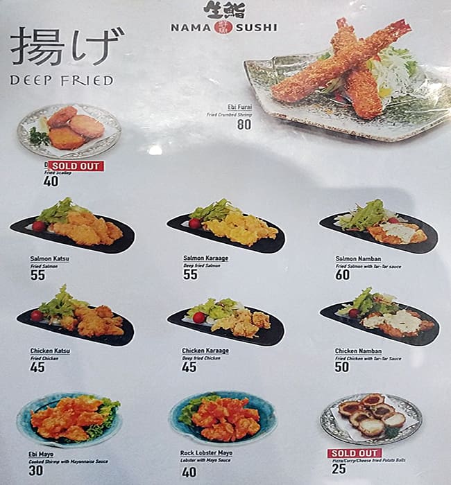 Menu at Nama Sushi by Sushi Masa restaurant, Tangerang