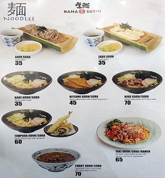 Menu at Nama Sushi by Sushi Masa restaurant, Tangerang