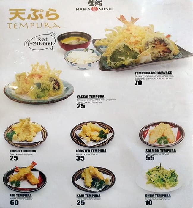 Menu at Nama Sushi by Sushi Masa restaurant, Tangerang