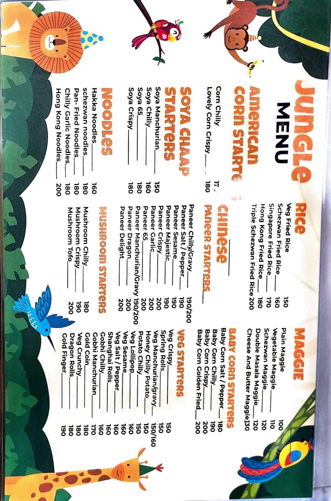 Menu at Tic Tac Toe, Raipur