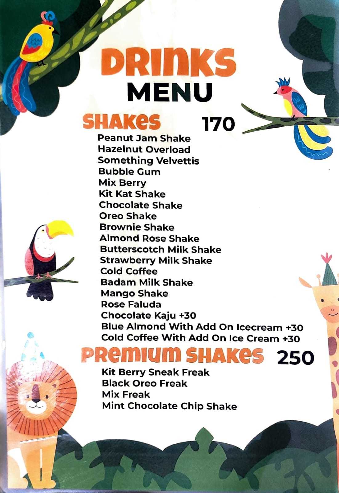 Menu at Tic Tac Toe, Raipur