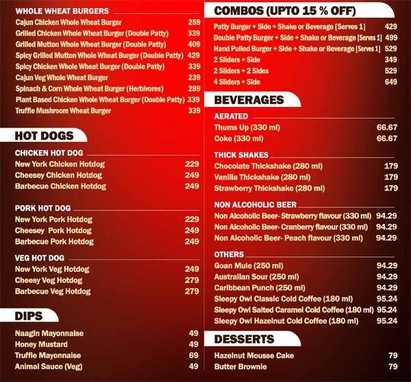 Menu of B Burger - Bigger Burger, Santacruz East, Mumbai