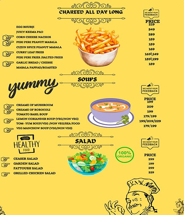 Menu of Carbon, Baner, Pune