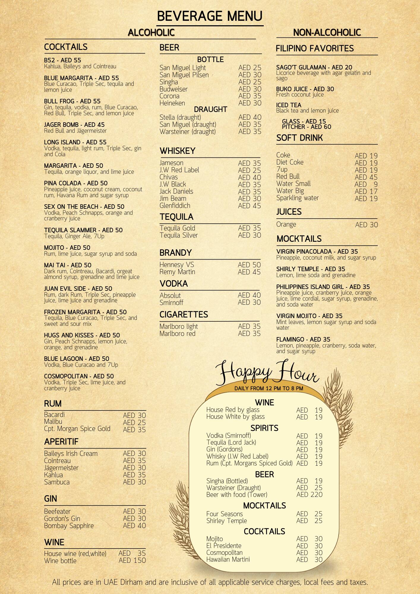 Menu of Kuya Juan - Al Ain Palace Hotel, Al Markaziya, Abu Dhabi