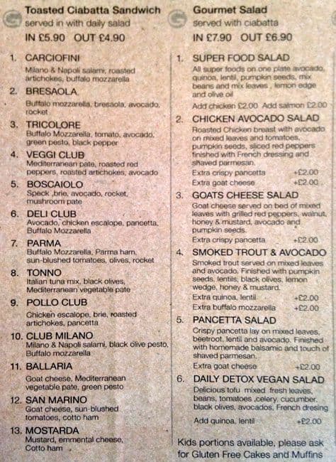 Menu at Golborne Deli & Wine Store cafe, London