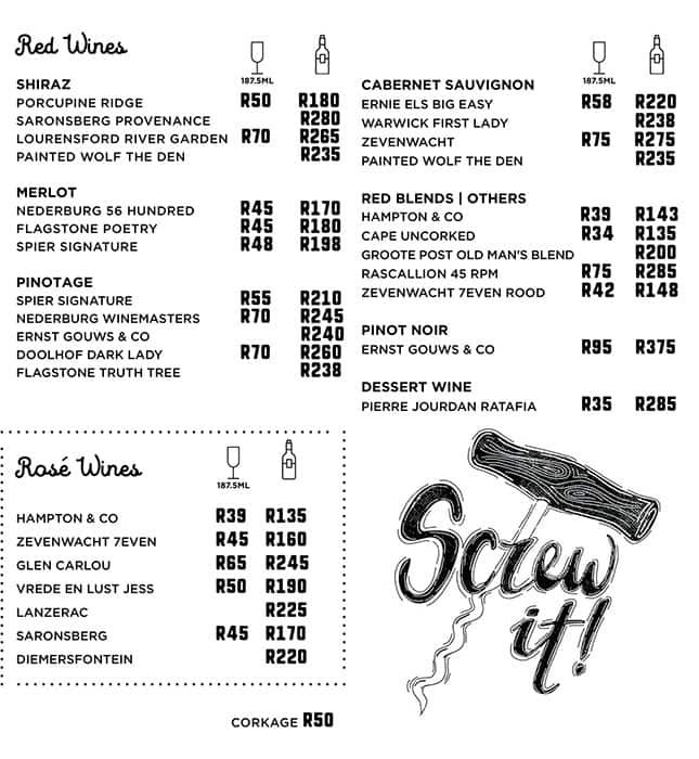 Menu at Tiger's Milk Village Square restaurant, Cape Town, Shop 8 ...