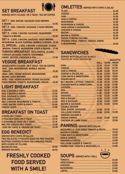 Menu at Cafelicious, Loughton, 57 The Broadway