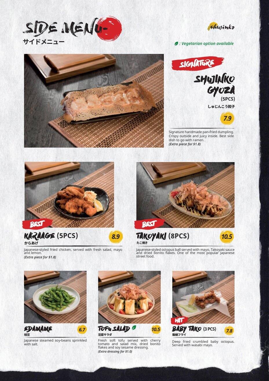 Menu at Parco Ramen Yatai restaurant, Melbourne