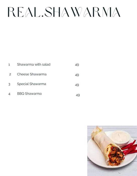 Menu of Real Shawarma, Boduppal, Hyderabad