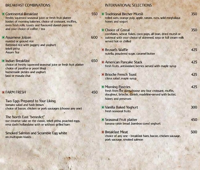 Menu of Seven - Vivanta By Taj - Guwahati, Khanapara, Guwahati