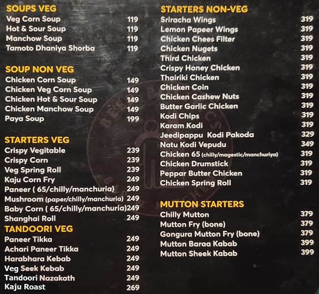 Menu of Beer Politics Bar & Kitchen, Bachupally, Hyderabad