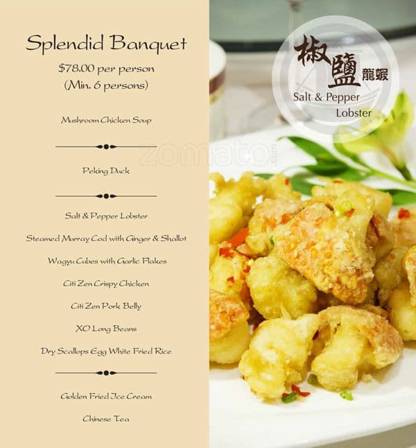 Menu at Citi Zen Restaurant, Adelaide