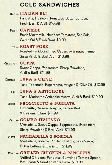 A.G. Ferrari Foods Menu, Menu for A.G. Ferrari Foods, Berkeley ...