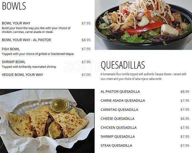 Menu at Hello Taco restaurant, Spring