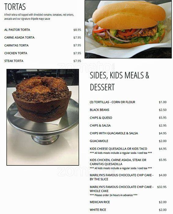 Menu at Hello Taco restaurant, Spring