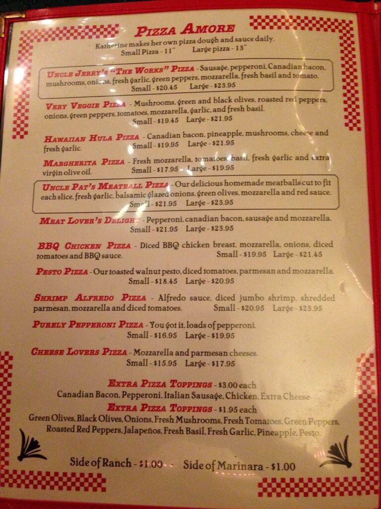 Menu at All Miceli's Italian Restaurant, Eureka Springs