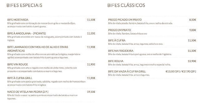 Menu em Cufra Grill restaurante, Porto, Via do Castelo do Queijo 395 ...